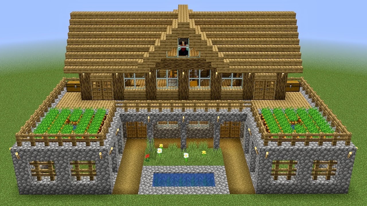 Minecraft - How to build a survival base with farm - Minecraft videos