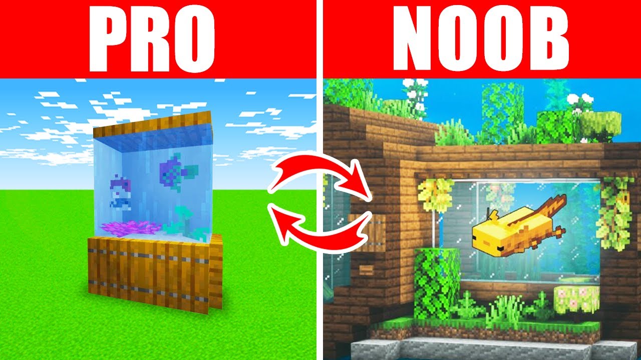 Minecraft NOOB vs. PRO: SWAPPED FISH TANK in Minecraft (Compilation ...