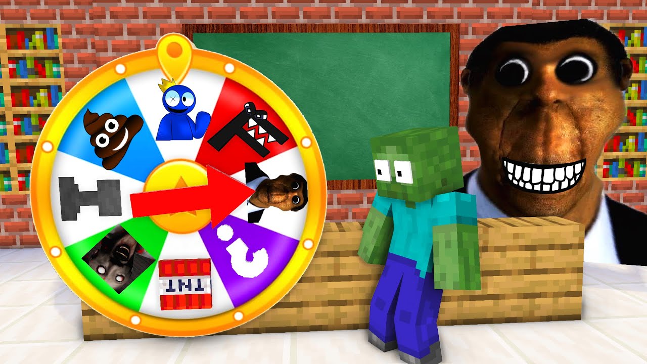 Monster School : WHEEL SPIN OBUNGA FACE GRANNY RAINBOW FRIENDS ...