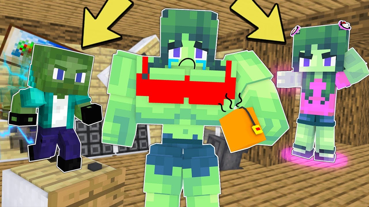 Monster School : Zombie Hulk A DAY in the LIFE - Minecraft Animation ...