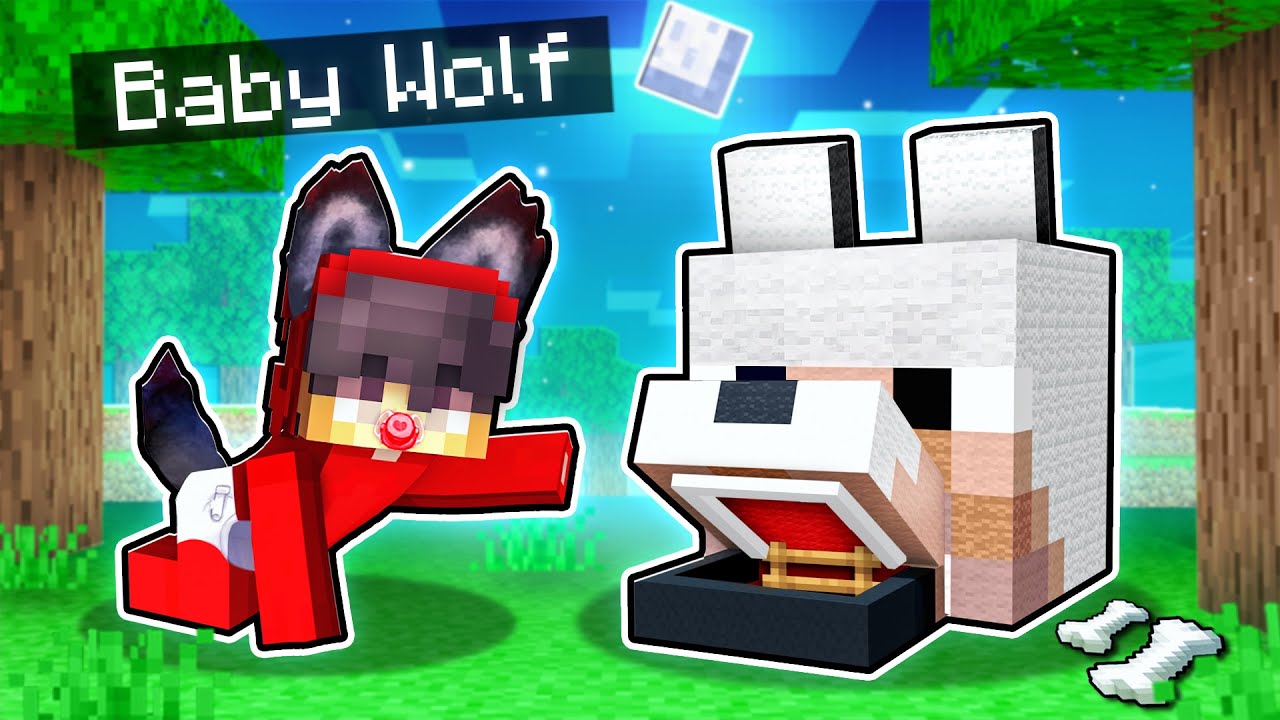 My BABY Wolf's SECRET Minecraft Base! - Minecraft videos