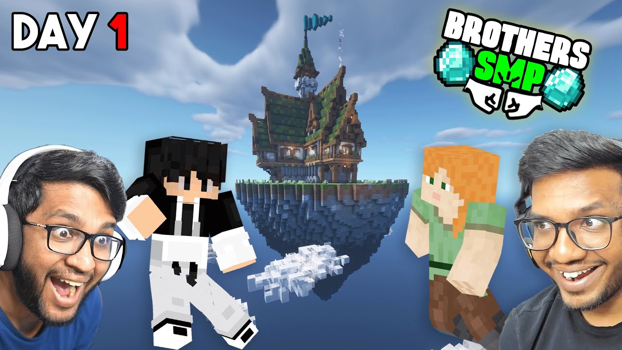 My Brother Gifted Me House In Our New Brothers SMP Day 1 - Minecraft videos