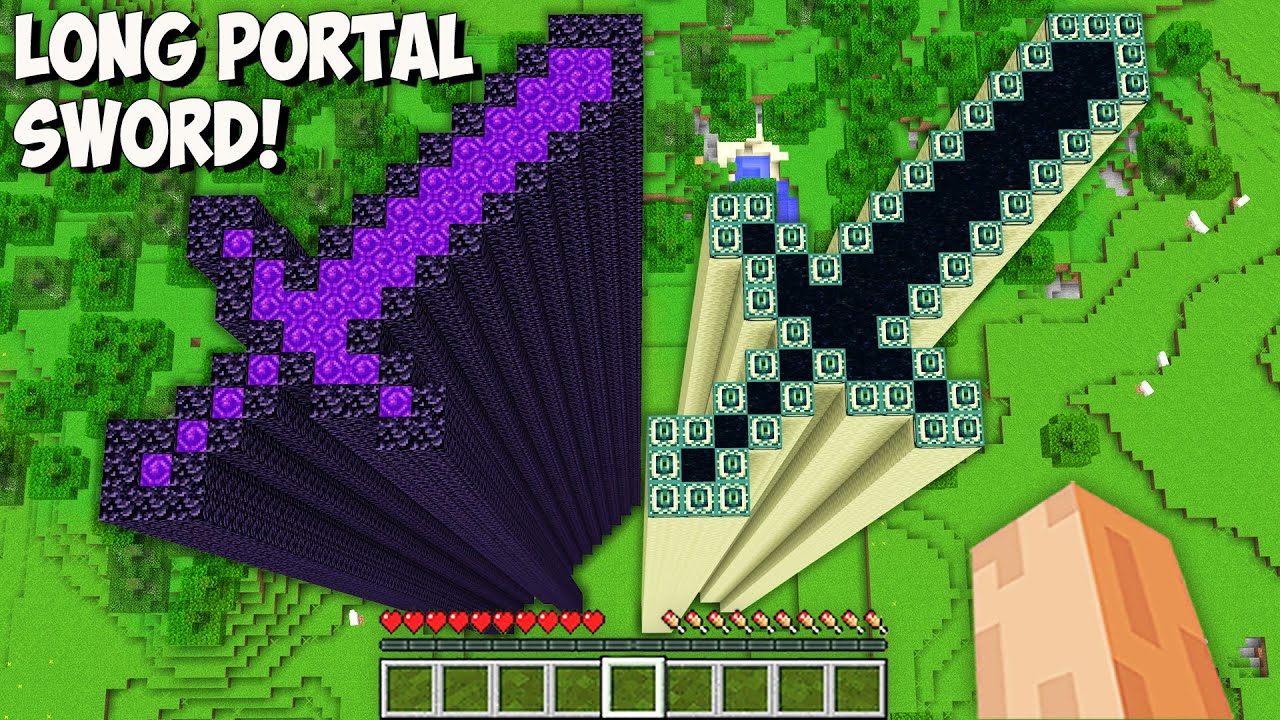 This is THE TALLEST PORTAL SWORD in Minecraft! I found THE LONGEST NETHER vs END PORTAL SWORD ...