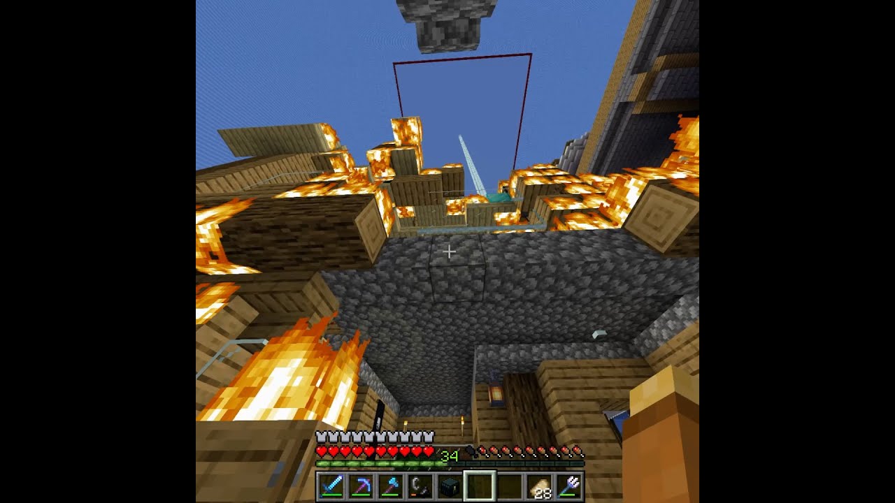 collin's house is a fire hazard to the 100 by 100 minecraft world ...