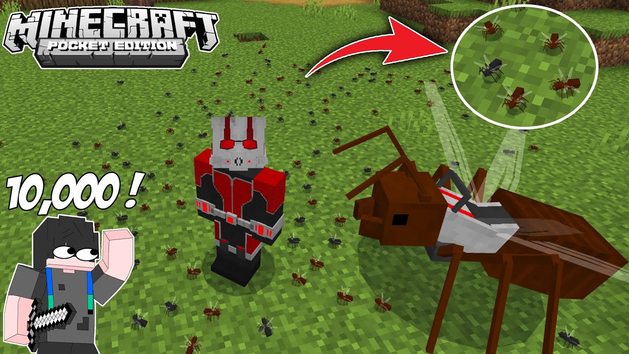 ANT MAN at ang 10,000 ANTS ? | Minecraft PE - Minecraft videos