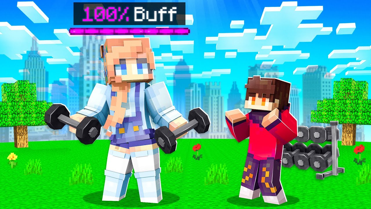 Ashley Got 100% BUFF in Minecraft! - Minecraft videos
