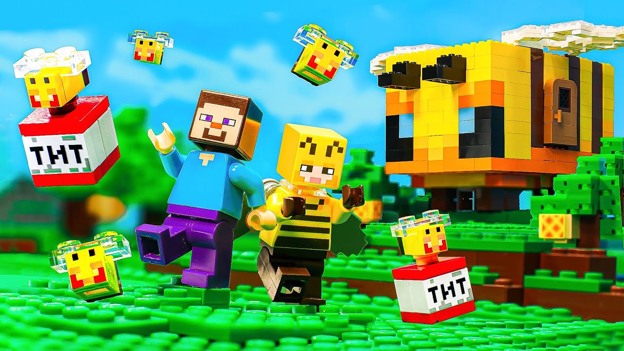 Bees Fight | The Most Secure House in Minecraft - LEGO Minecraft ...