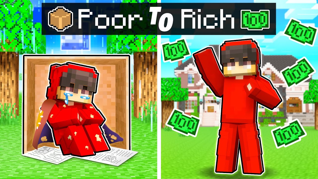 Cash's POOR To RICH Story In Minecraft! - Minecraft videos