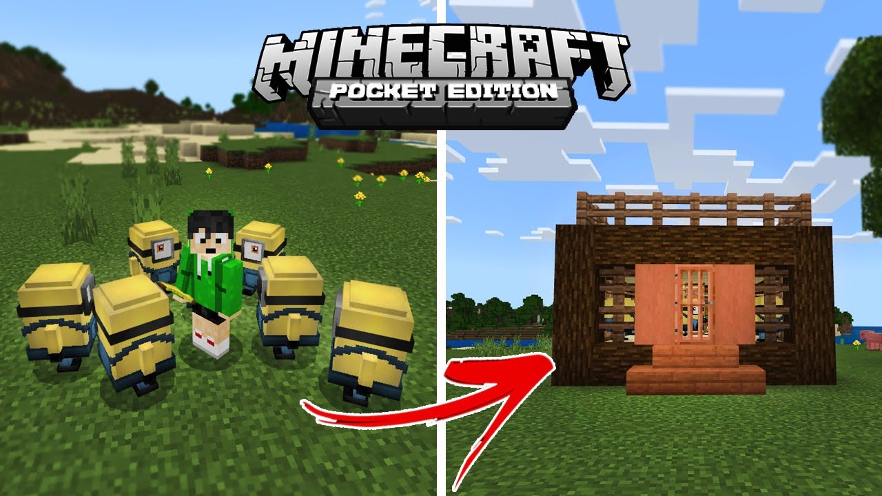 GUMAWA ako ng BAHAY kasama ang mga MINIONS sa Minecraft PE - Minecraft ...