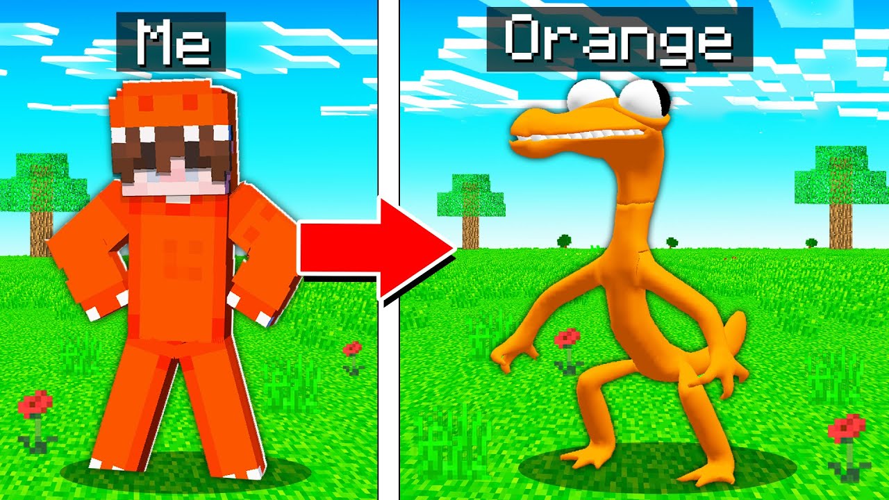 I Pranked My Friend as ORANGE RAINBOW FRIENDS in Minecraft! - Minecraft ...