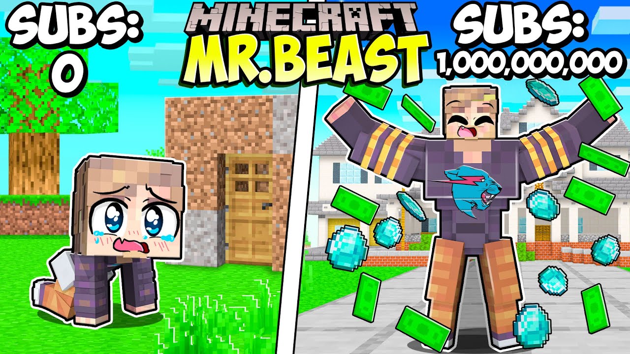 I Survived 100 Days as MR BEAST in Minecraft - Minecraft videos