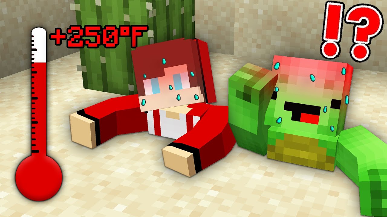 JJ and Mikey STUCK in The Desert in Minecraft Challenge Security Base e Cash and Nico Zoey ...
