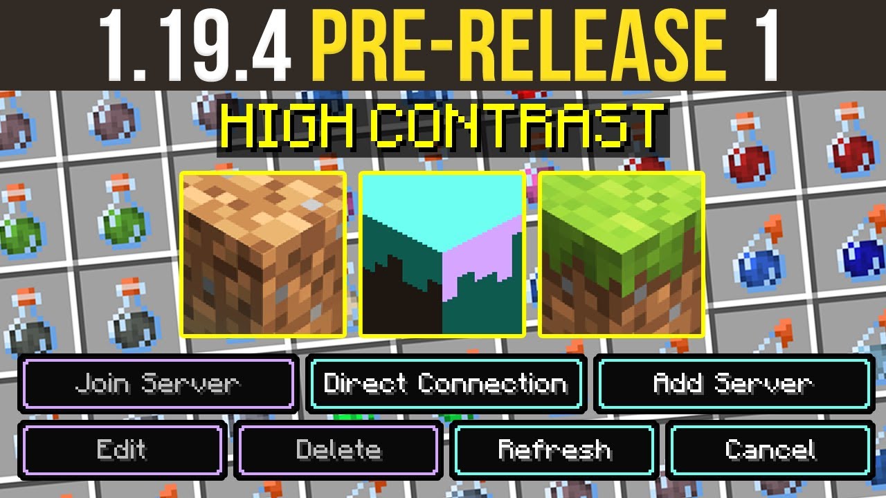 Minecraft 1.19.4 Pre-Release 1 New UI Visuals & Potion Changes - Minecraft videos
