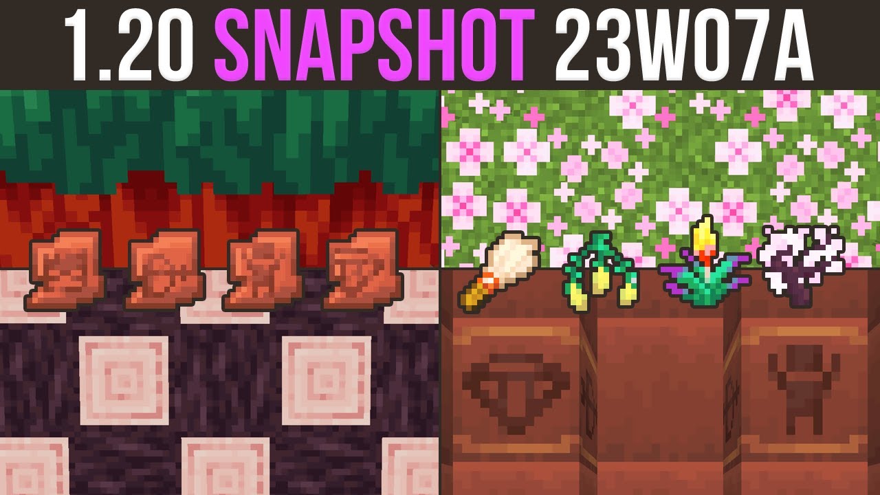Minecraft 1.20 Snapshot 23W07A - Archaeology, Sniffer, Cherry Blossom & More! - Minecraft videos
