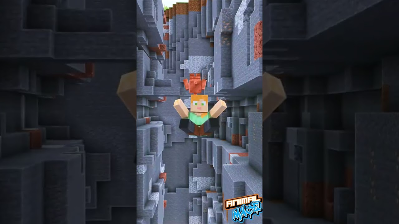 Minecraft Kratos Cliff Jump, Golem Saves Alex #Minecraft #Shorts ...