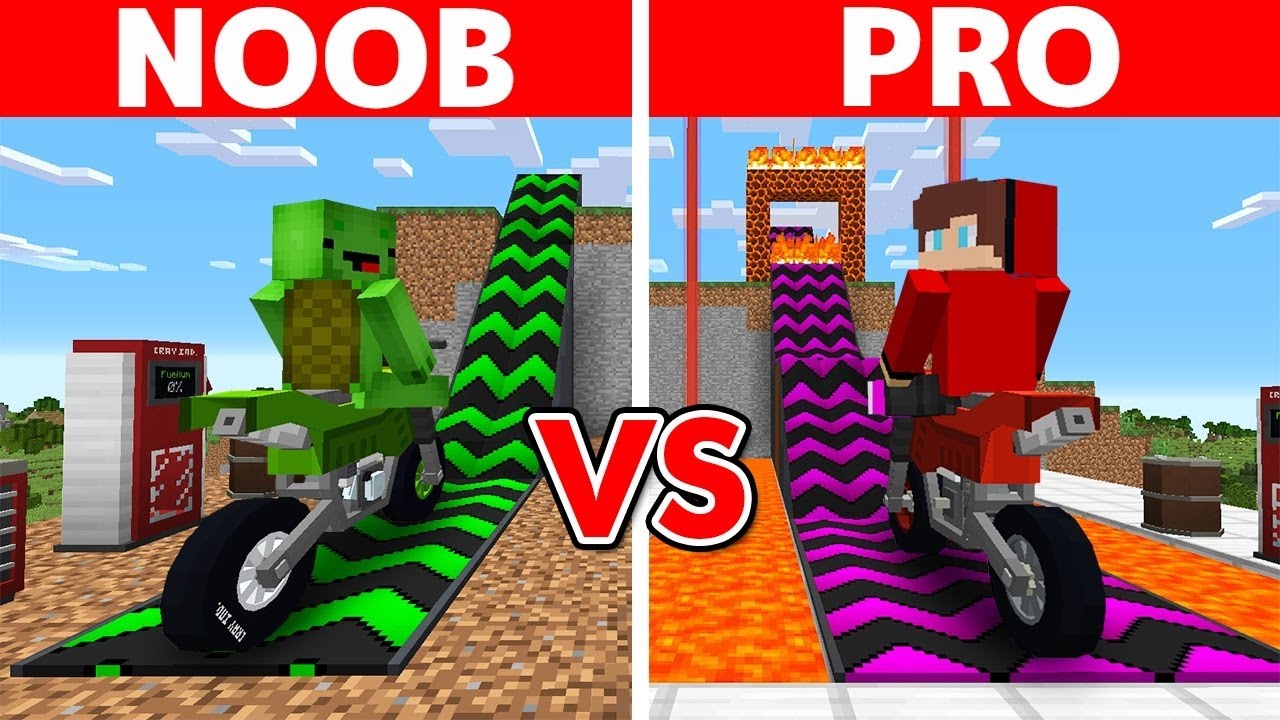 Minecraft NOOB vs PRO: SUPER MEGA RAMP BUILD CHALLENGE - Minecraft videos
