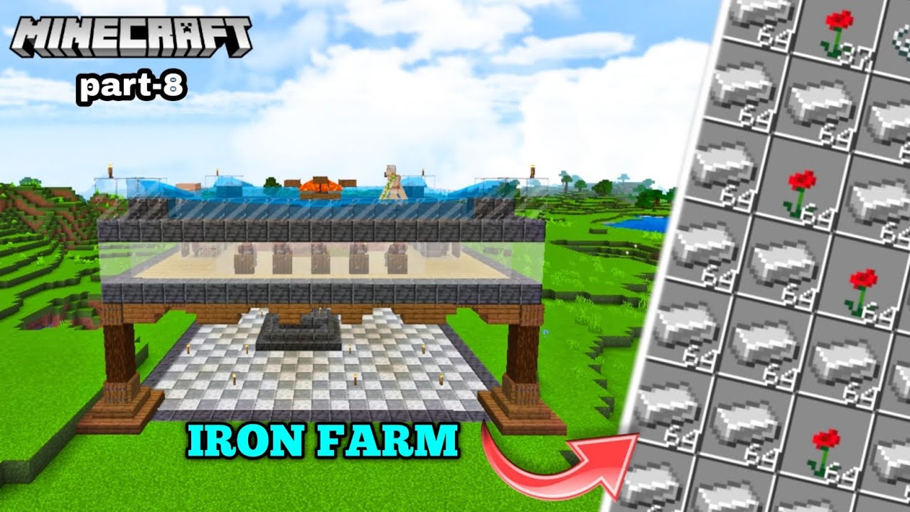 Minecraft Pocket Edition | Survival Season-2 | New Iron Farm In Tamil ...