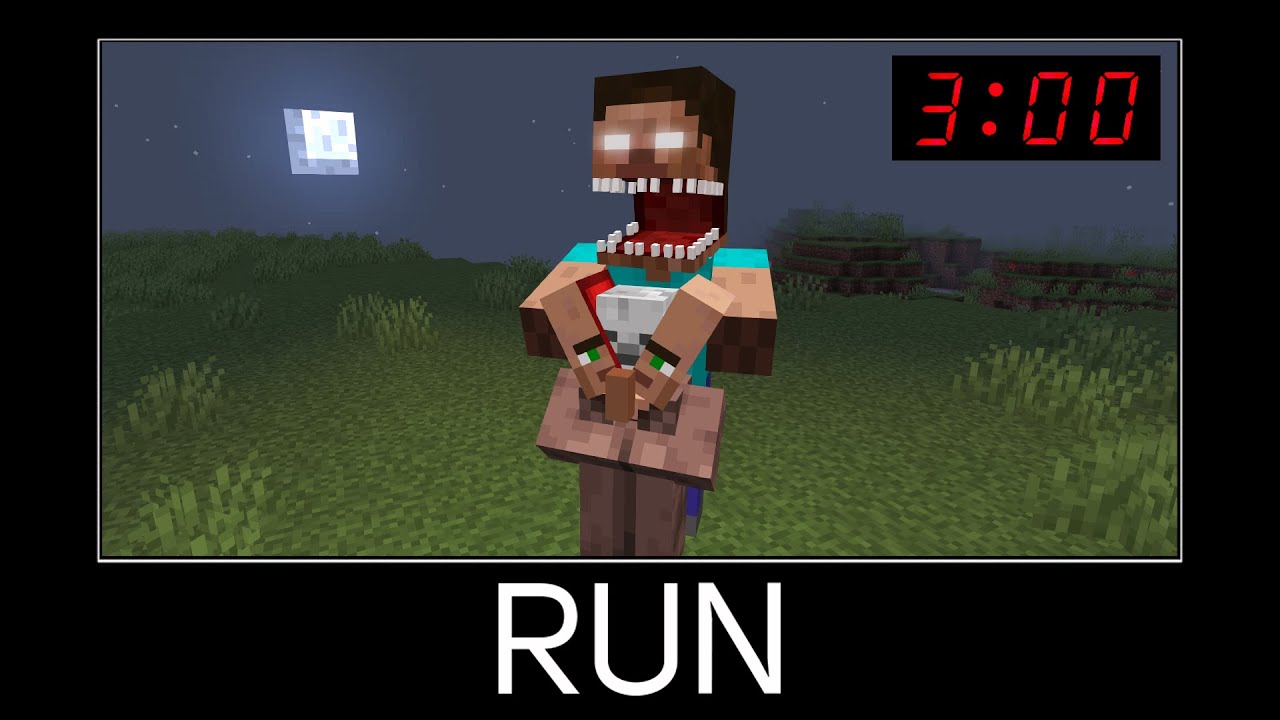 Minecraft wait what meme part 352 (Scary Steve and villager ...