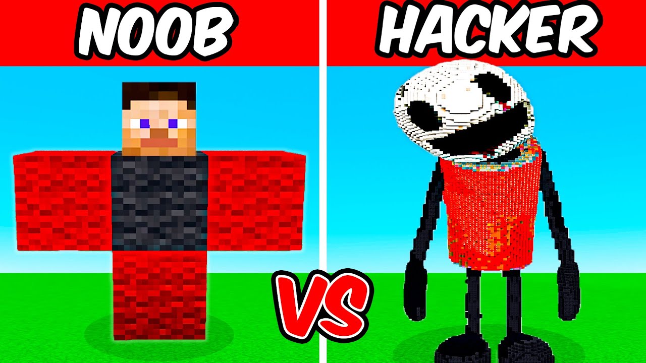 NOOB VS HACKER: MEATLY'S STORAGE WORLD Build Challenge (Minecraft) - Minecraft videos