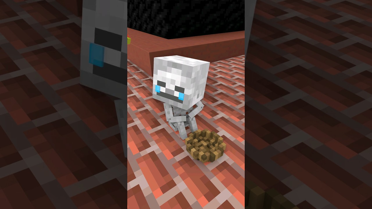 Poor baby Skeleton - minecraft animation #shorts - Minecraft videos