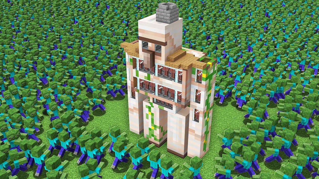 What's INSIDE the GOLEM HOUSE in Minecraft ? I found the BIGGEST IRON ...