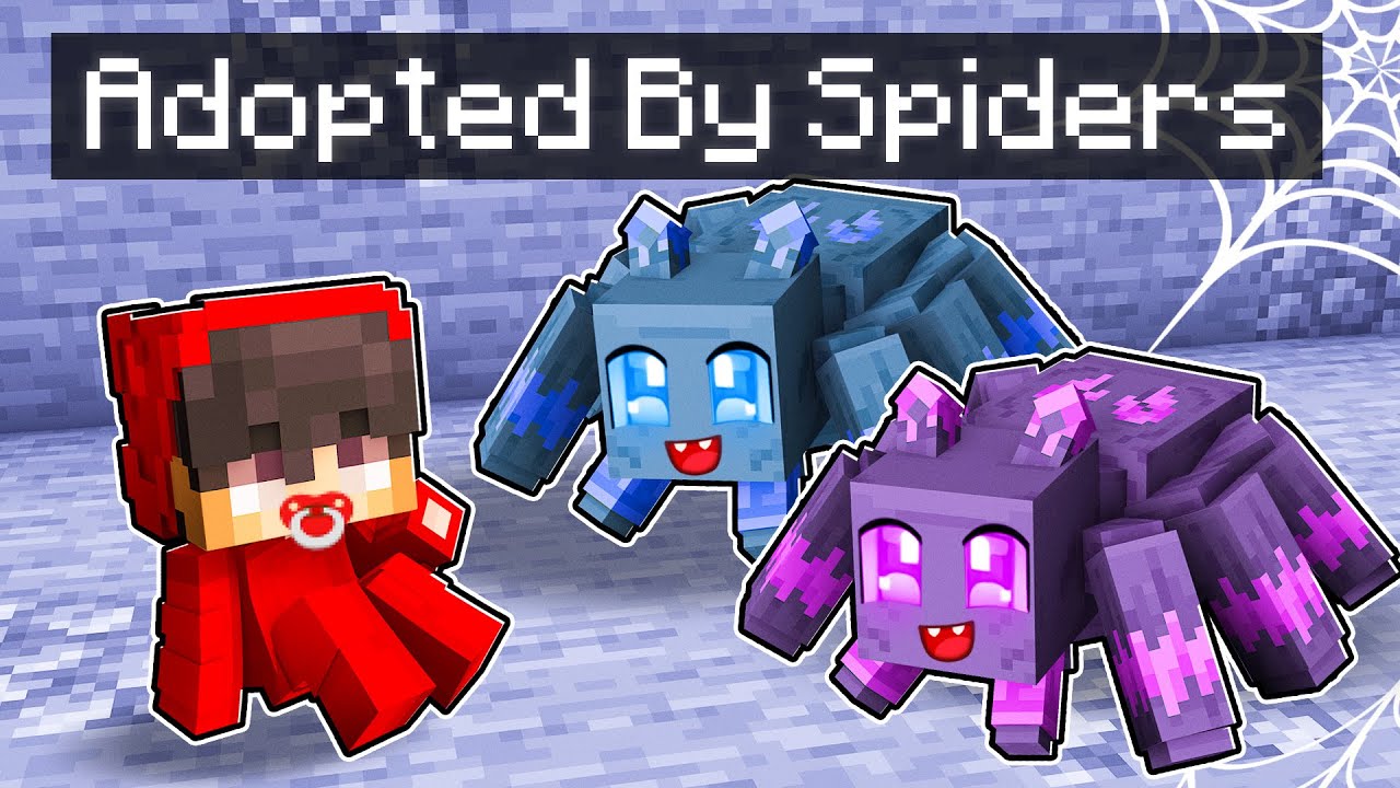 Adopted by a SPIDER FAMILY in Minecraft! - Minecraft videos