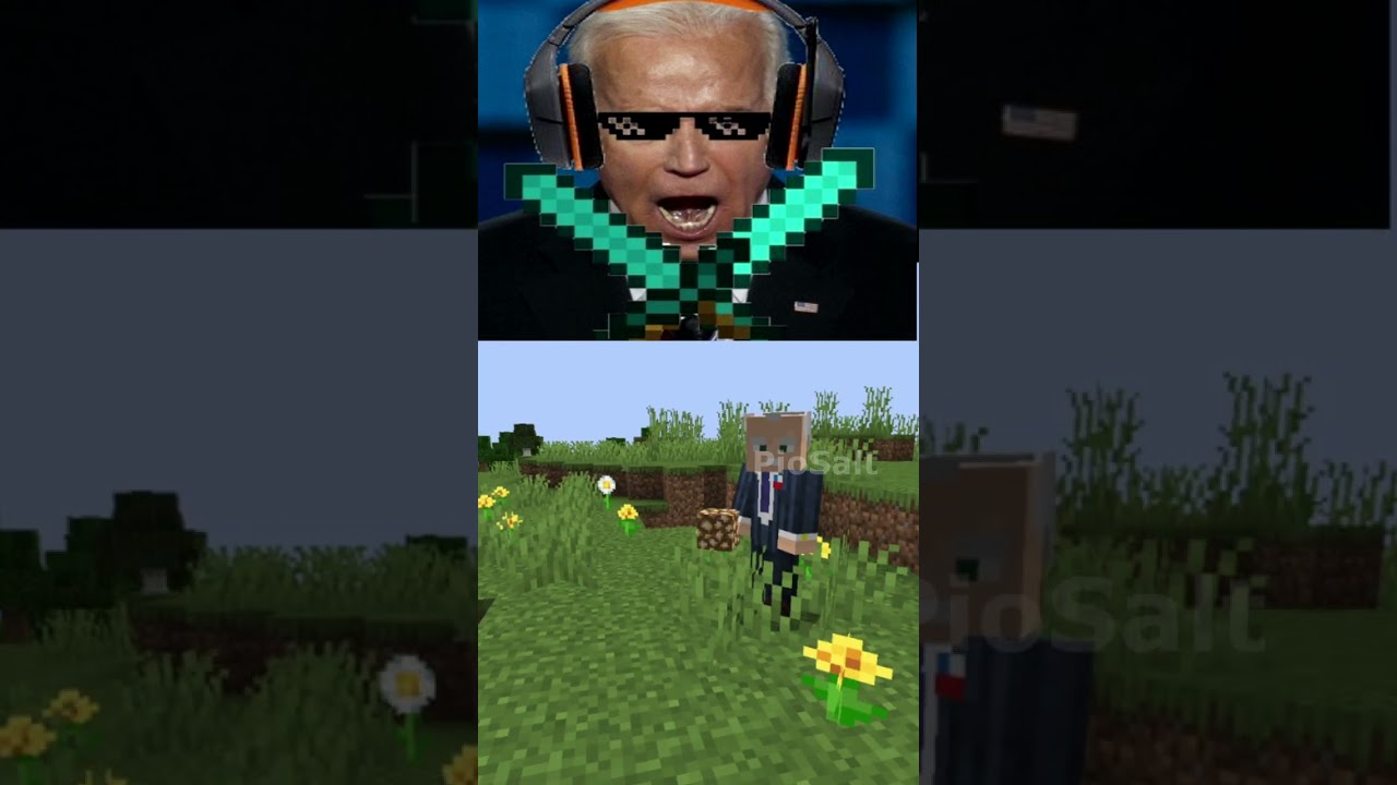 BIDEN builds an AETHER PORTAL in Minecraft - Minecraft videos