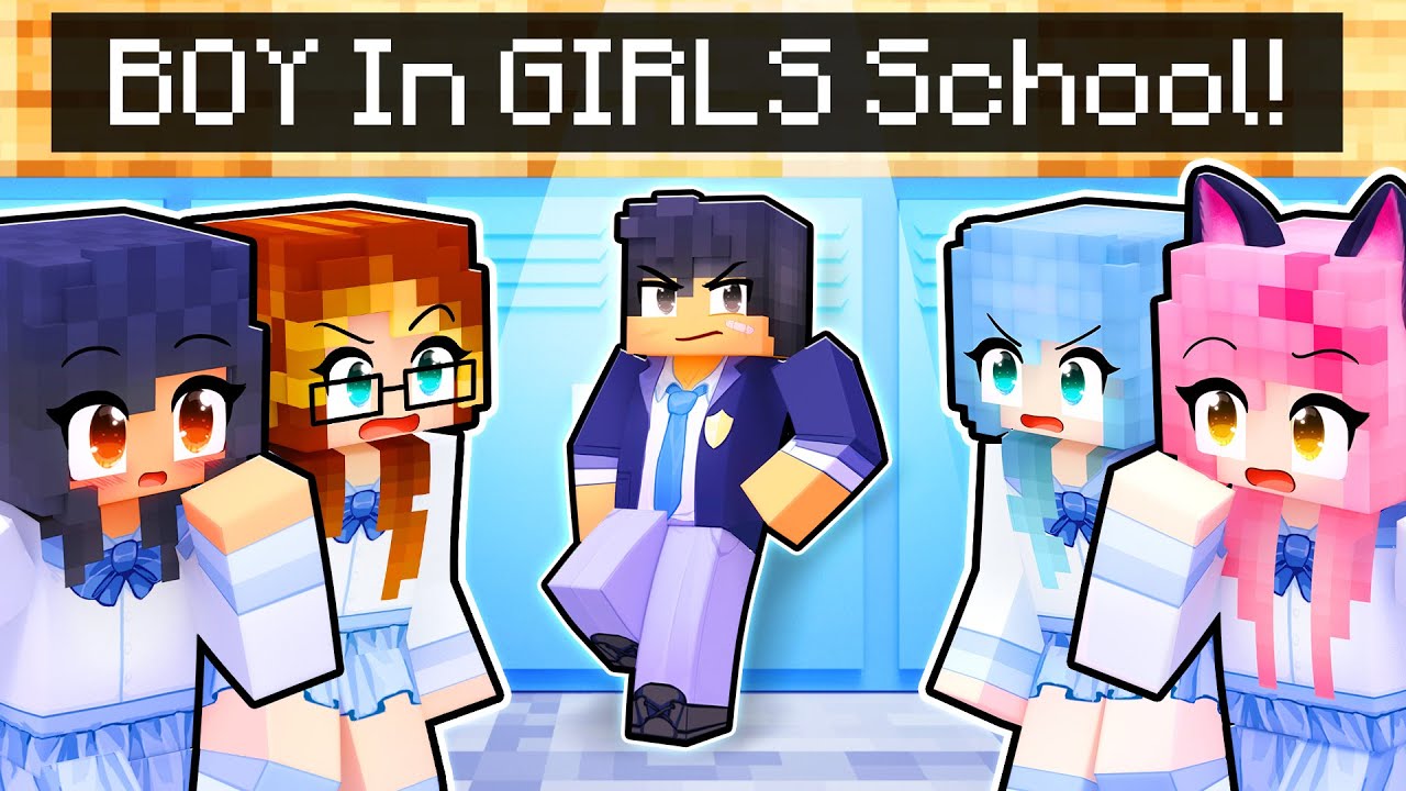 BOY in an ALL GIRLS Minecraft School! - Minecraft videos