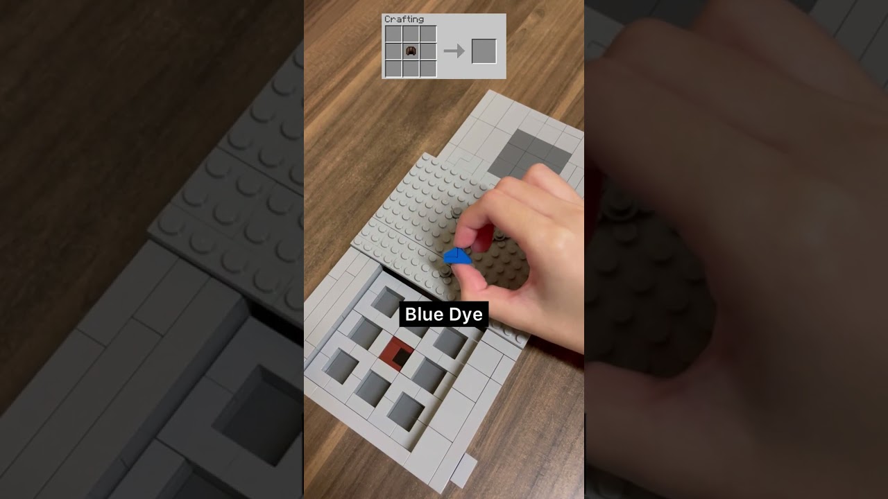 Crafting Minecraft Blue Leather Cap BUT Lego! #shorts - Minecraft videos