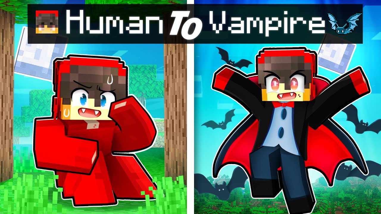 From HUMAN To VAMPIRE In Minecraft! - Minecraft videos