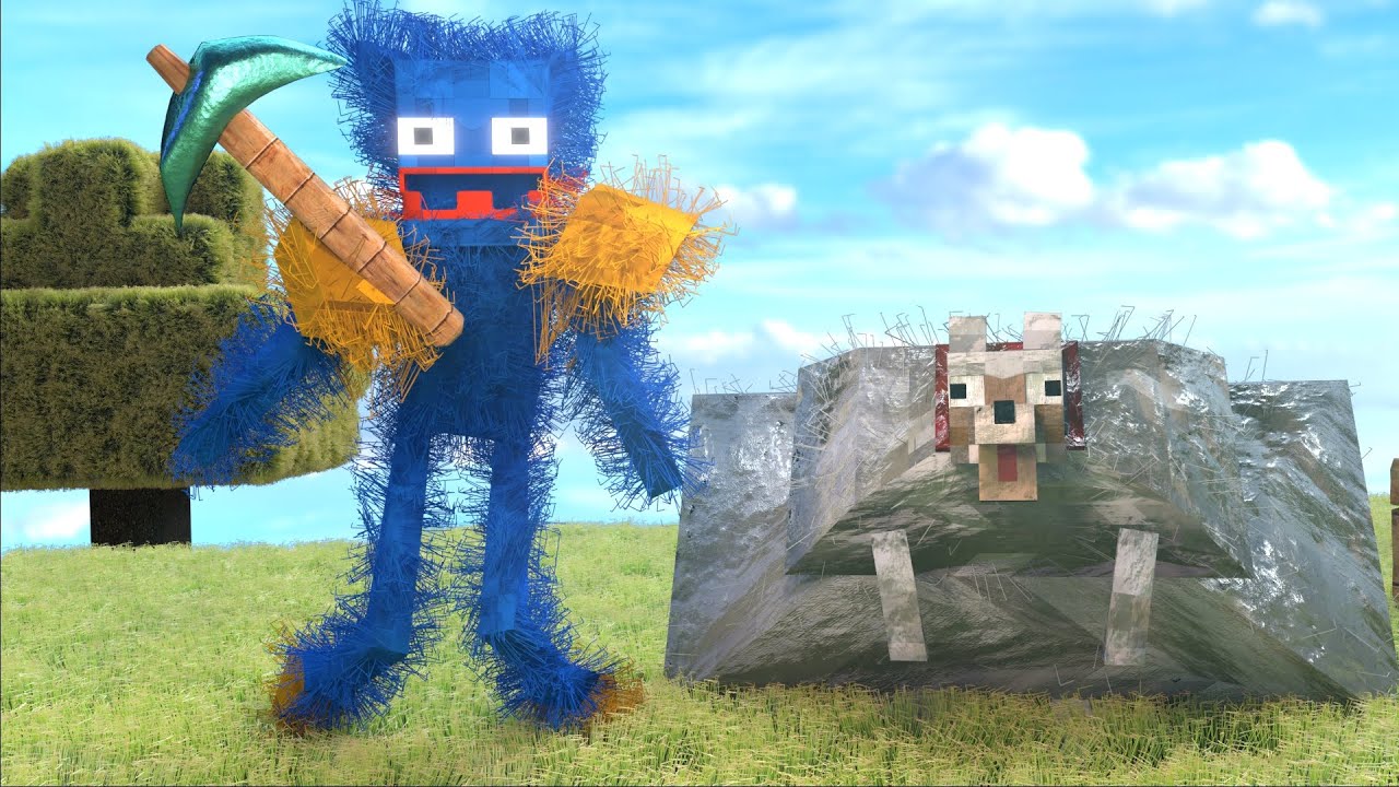 Huggy Wuggy plays Minecraft 2 #Shorts - Minecraft videos