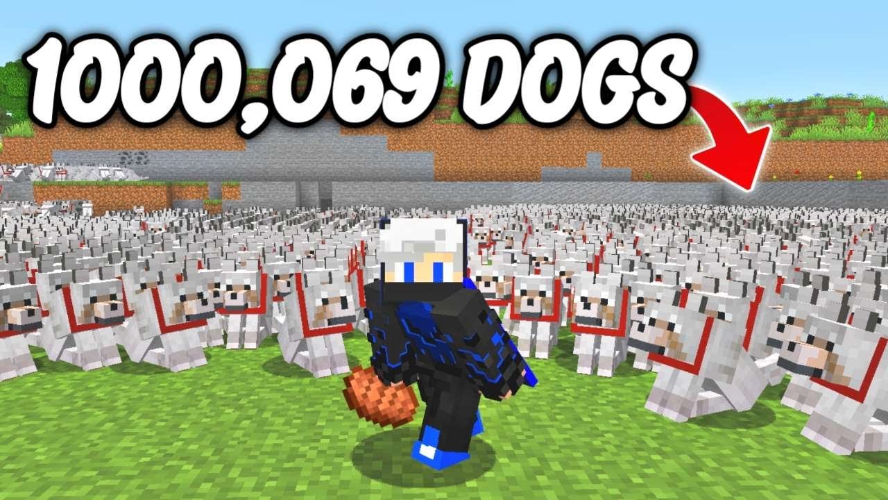 I Breeding 1000,069 Dogs Army To Kill One Girl Minecraft Player ...