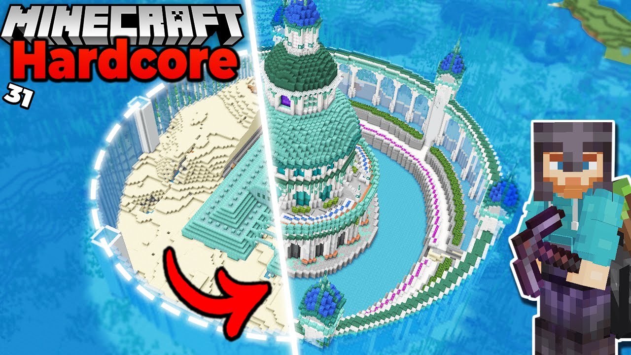I Transformed An Ocean Monument In Hardcore Minecraft Survival