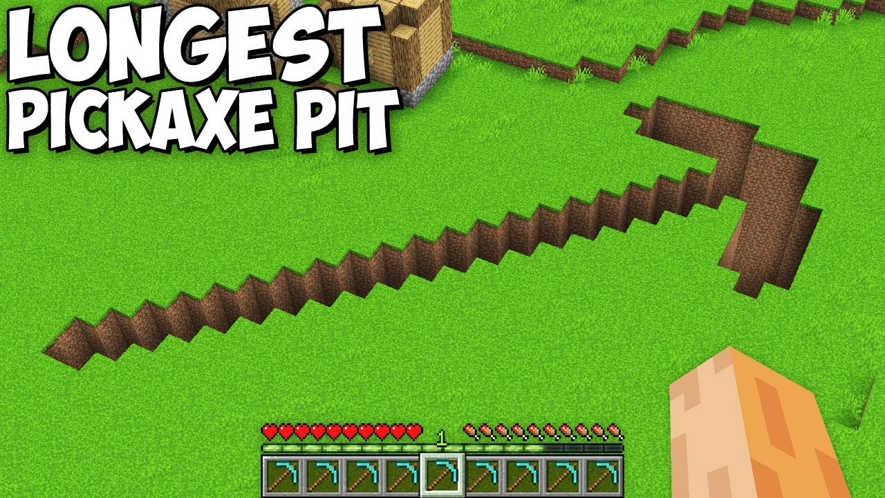 I found THE LONGEST PICKAXE PIT in My Minecraft World ??? Secret Tool ...