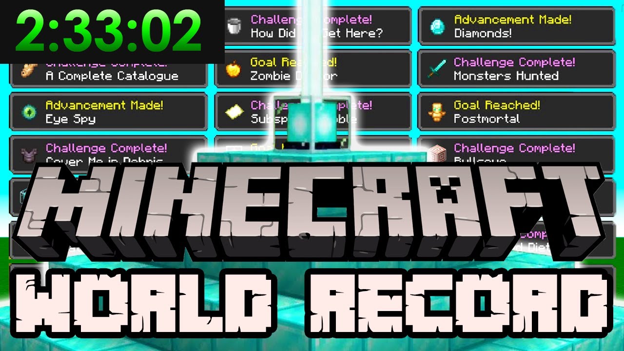 Minecraft All Advancements Speedrun World Record - Minecraft videos