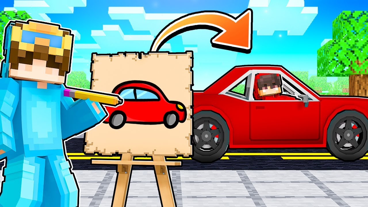 Minecraft But We Can Draw Anything! - Minecraft videos