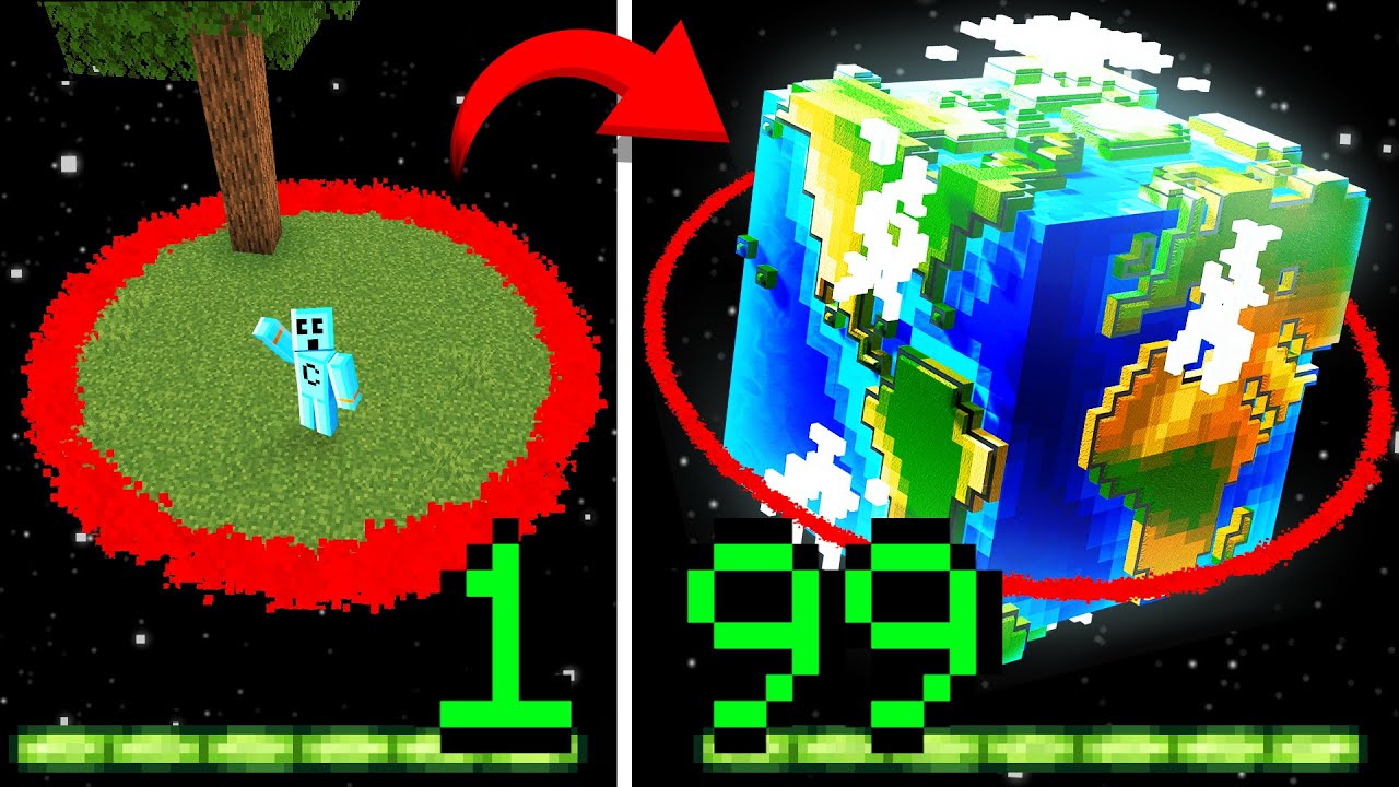 Minecraft but My XP = World Size - Minecraft videos