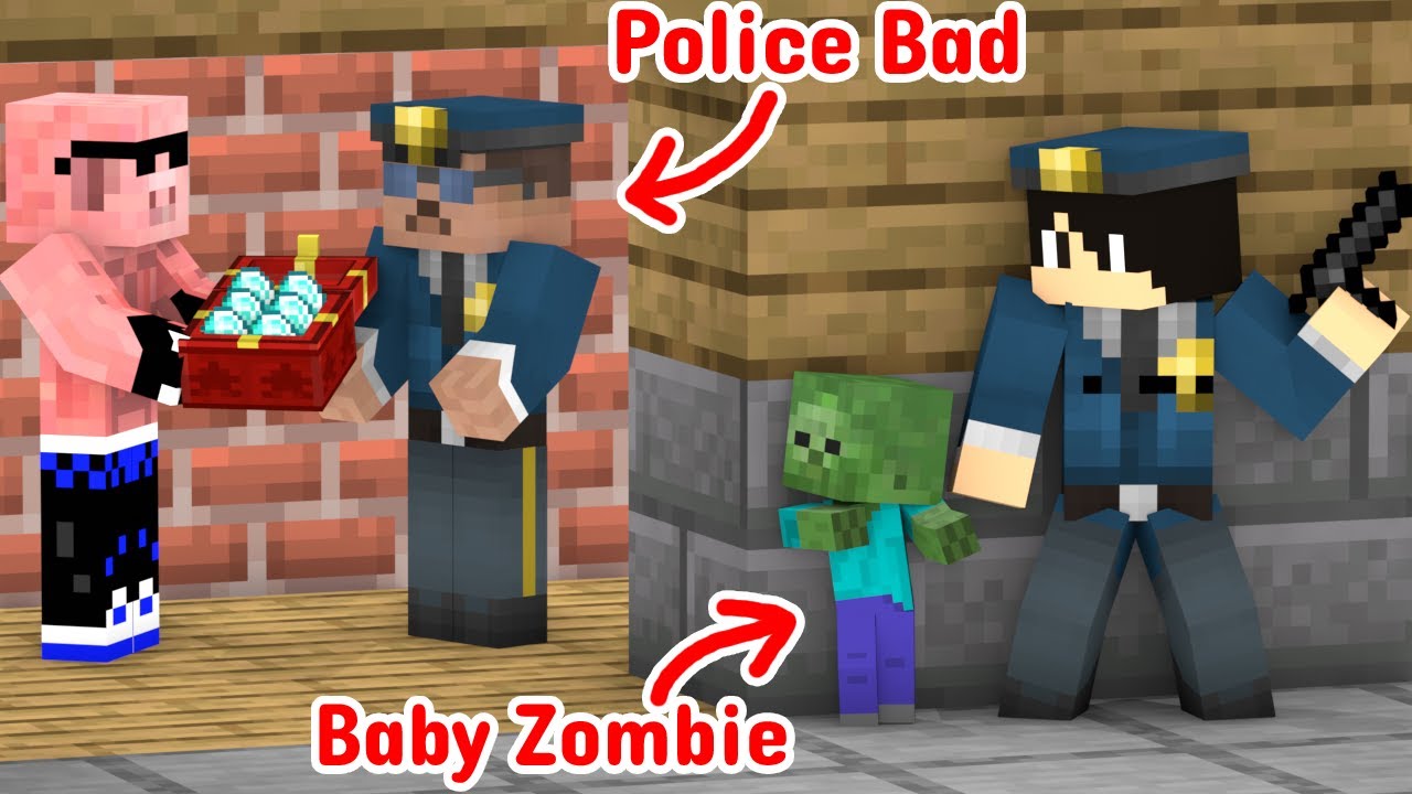Monster School : Baby Zombie and Bad Police - Minecraft Animation ...