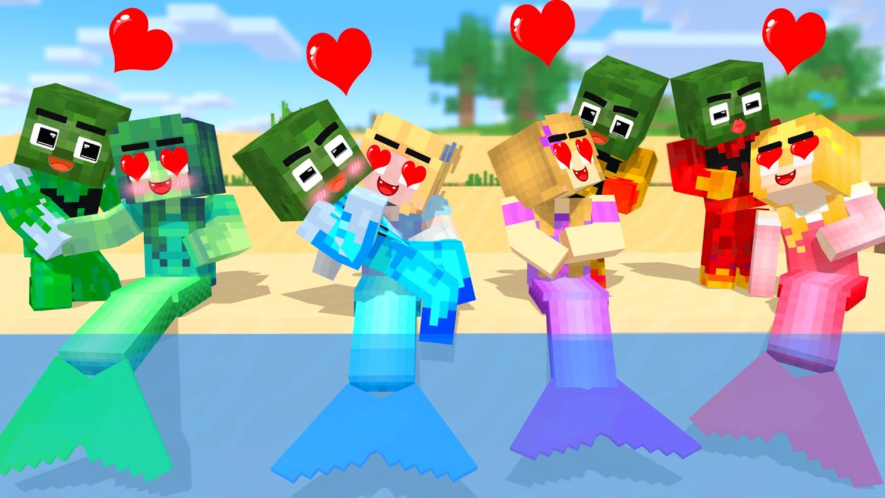 Monster School : Baby Zombie x Squid Game Doll Mermaid Love - Minecraft ...