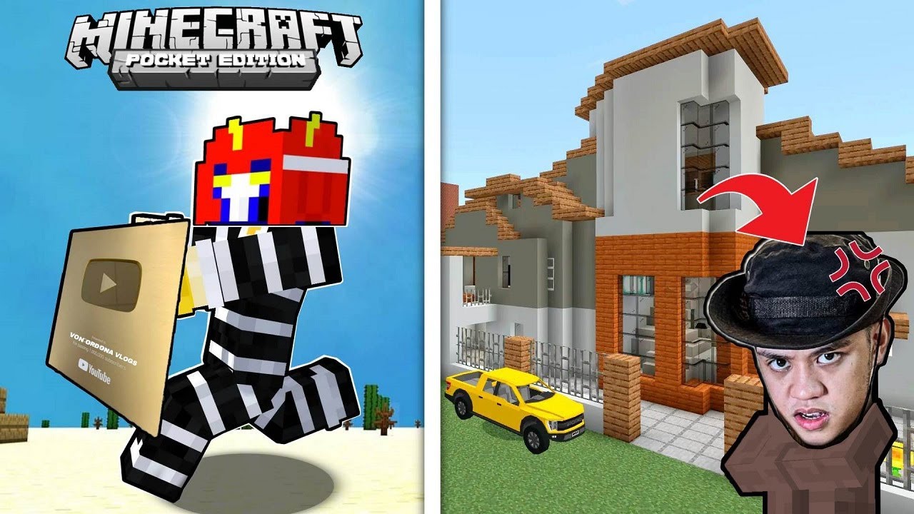 NINAKAW KO ANG GOLD PLAY BUTTON ni "VON ORDONA" sa Minecraft PE ...