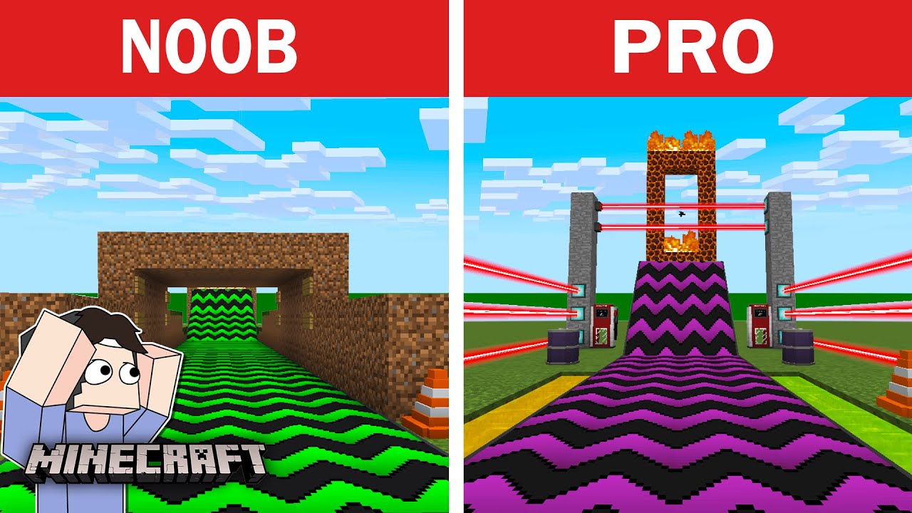 NOOB VS PRO : MEGA RAMP BUILD BATTLE | Minecraft - Minecraft videos