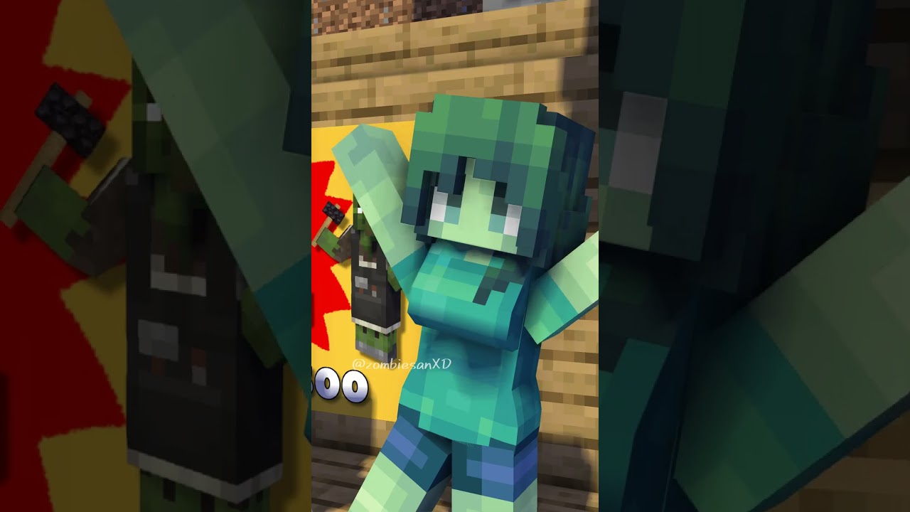 Zombie Girl Statue - minecraft animation #shorts - Minecraft videos