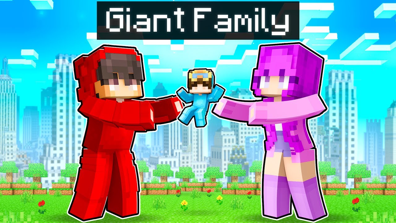 Adopted By A GIANT FAMILY In Minecraft! - Minecraft videos