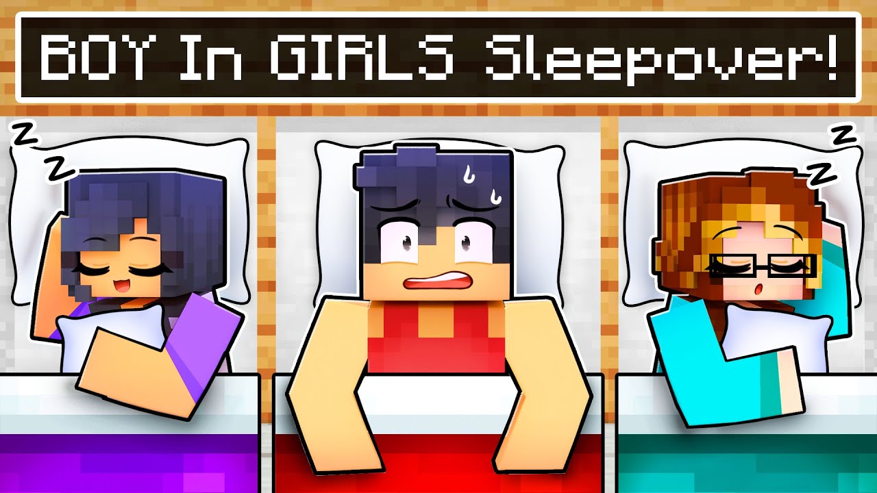 BOY in an ALL GIRLS Minecraft Sleepover! - Minecraft videos