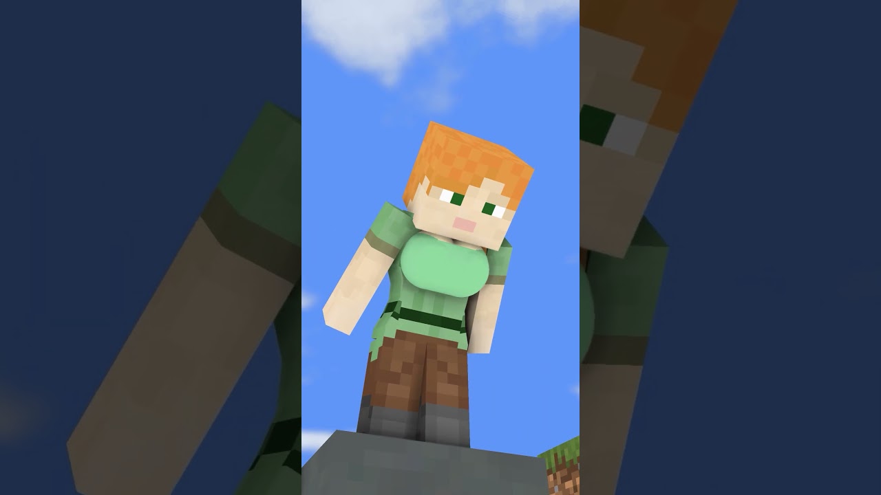 Car vs Alex Falling - minecraft animation #shorts - Minecraft videos