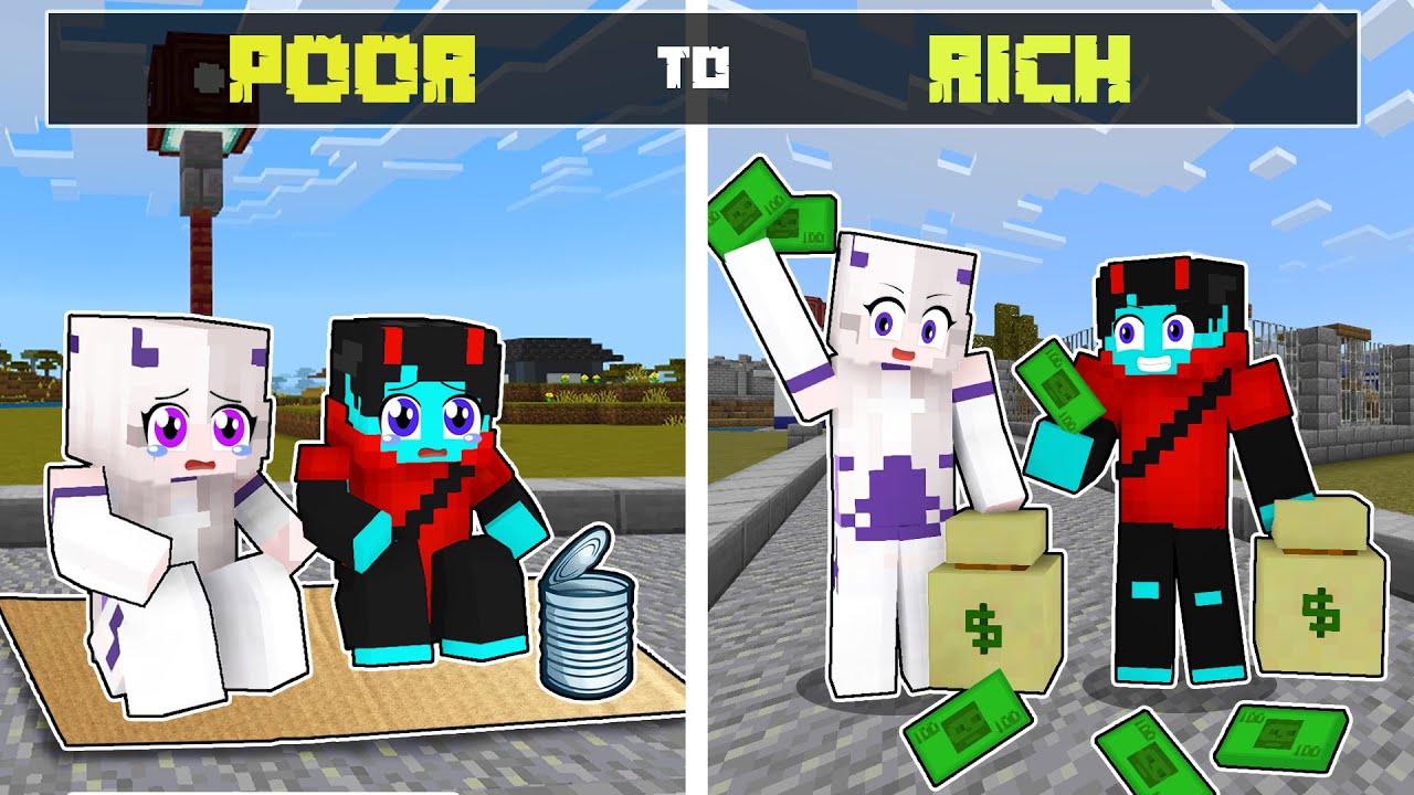 From POOR to RICH Story in Minecraft! - Minecraft videos