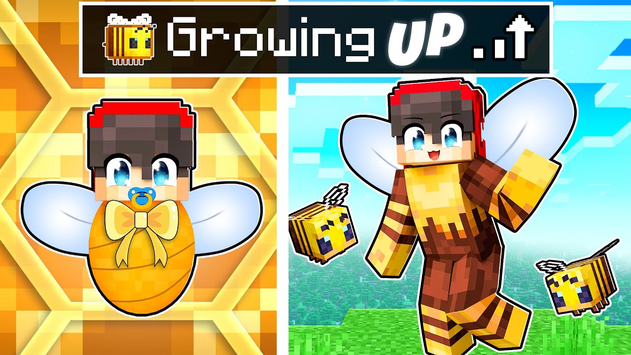 GROWING UP as a BEE in Minecraft! - Minecraft videos