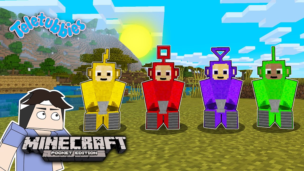 HELPING the TELETUBBIES in Minecraft PE - Minecraft videos