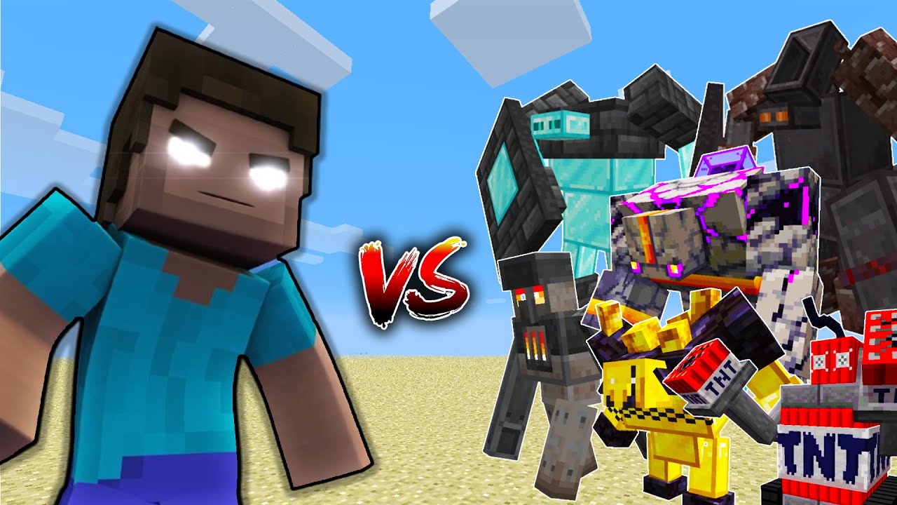 HEROBRINE VS ALL GOLEM MODS / Mob Battle In Minecraft 1.20 - Minecraft ...