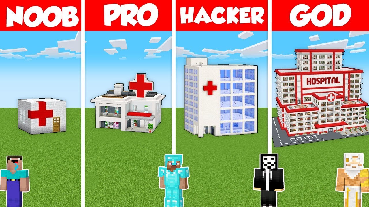 HOSPITAL AMBULANCE BASE BUILD CHALLENGE - Minecraft Battle: NOOB vs PRO ...